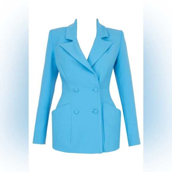 House of CB | Jackets & Coats | House Of Cb Lara Robins Blue Double ...